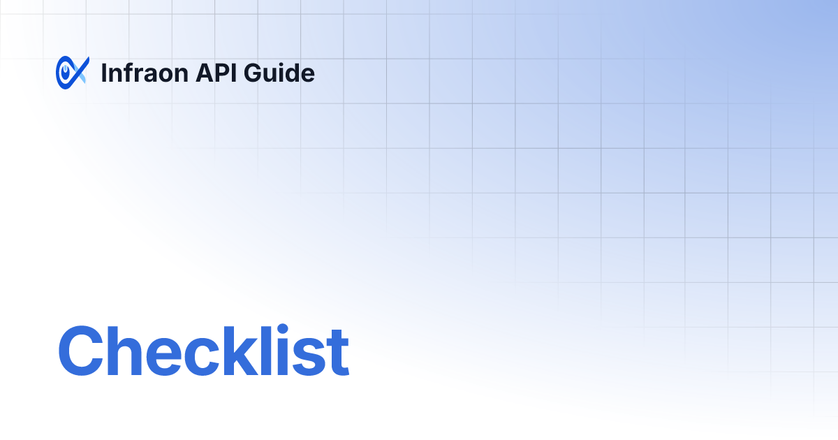 Checklist | Infraon API Guide