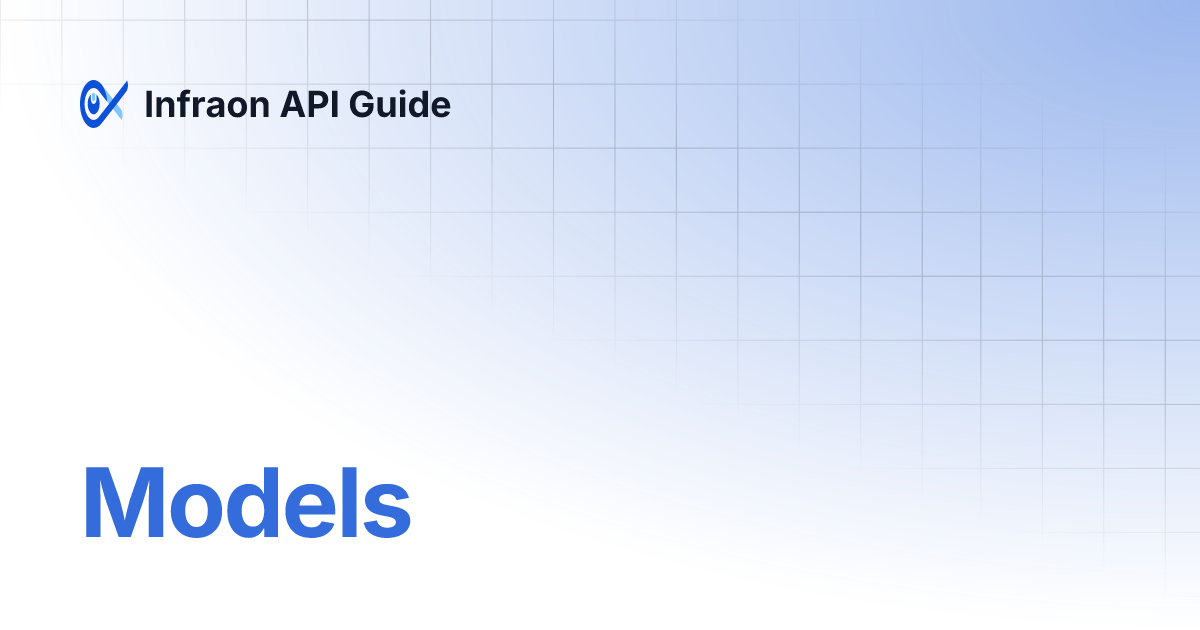 Models | Infraon API Guide